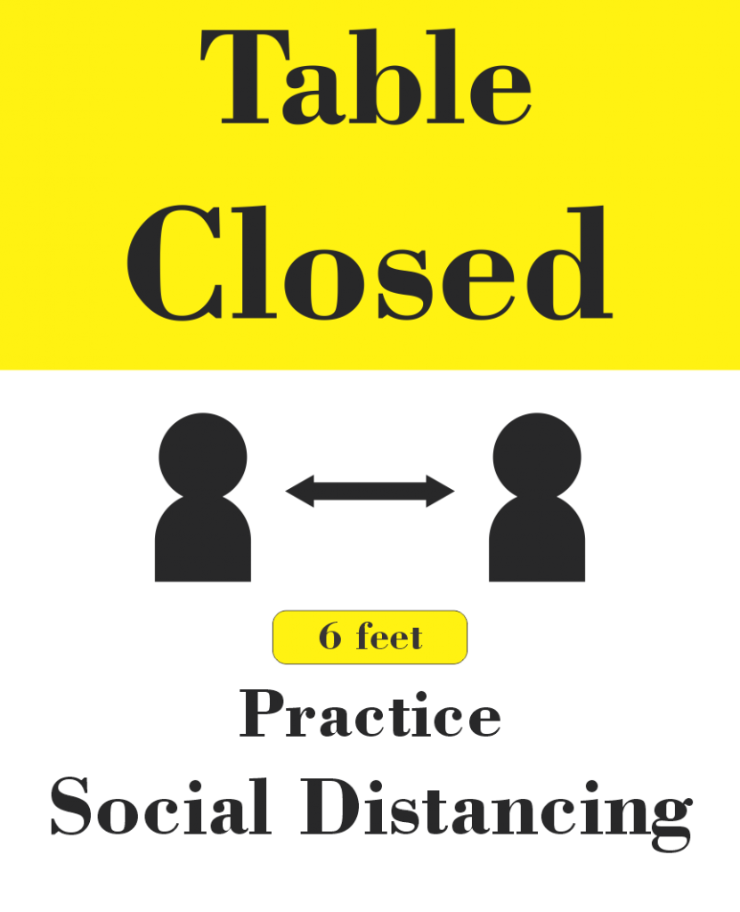 TABLE CLOSED A-Frame Signs – Industry Visuals