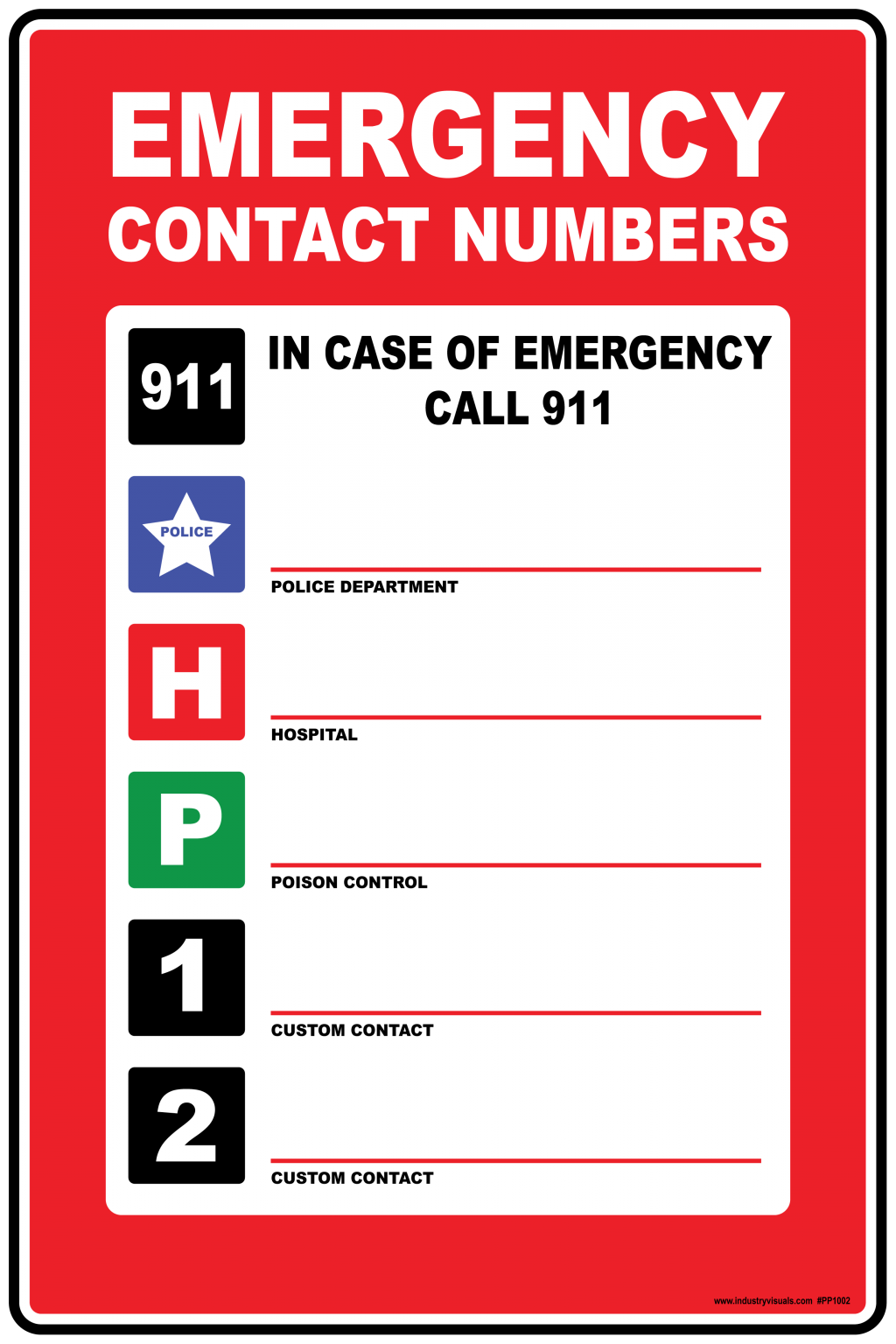 Emergency Phone Number Poster – Industry Visuals